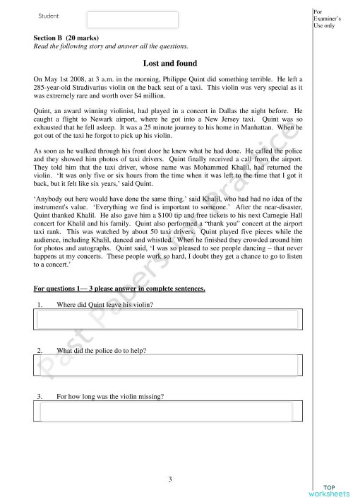 Reading and Listening comprehension. Interactive worksheet | TopWorksheets