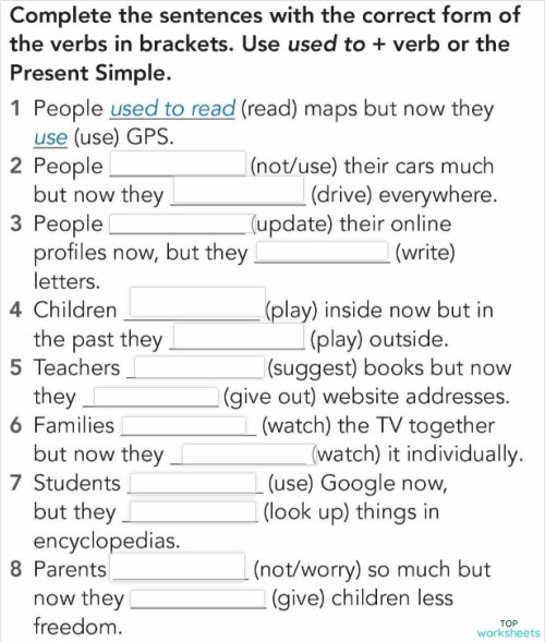 Focus 2 U2.5 Grammar Exercise 4. Interactive worksheet | TopWorksheets