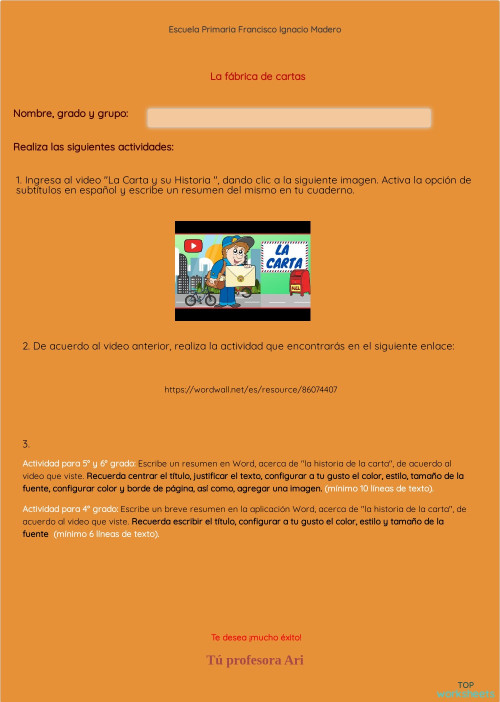 Fabrica de cartas. Ficha interactiva | TopWorksheets