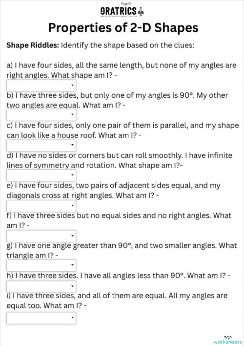 Shapes fssss. Interactive worksheet | TopWorksheets