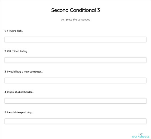 Second Conditional 3. Interactive worksheet | TopWorksheets