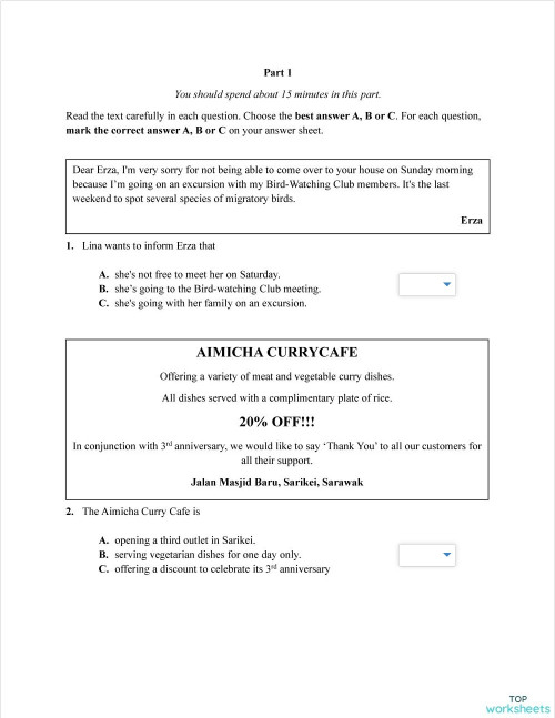 Advertisement. Interactive worksheet | TopWorksheets