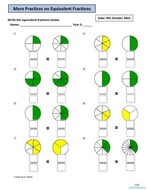 More Practices on Equivalent Fractions. Interactive worksheet ...