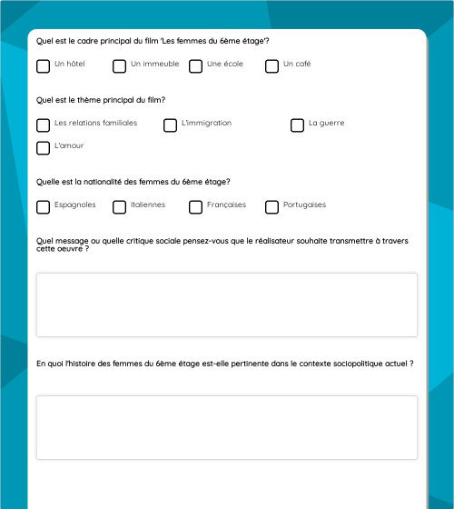 Les femmes du 6ème étage. Fiche interactive | TopWorksheets