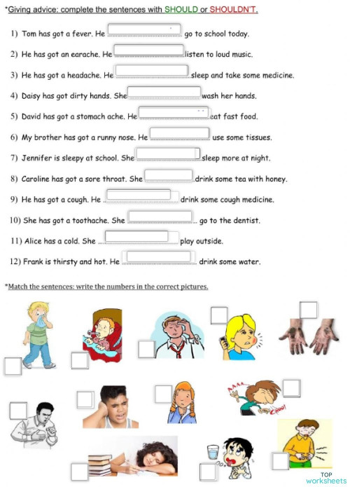 SHOULD OR SHOULDN'T. Interactive worksheet | TopWorksheets