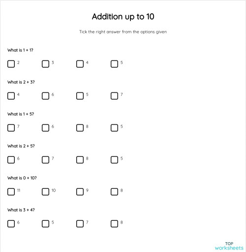 Math: interactive worksheets and online exercises | TopWorksheets