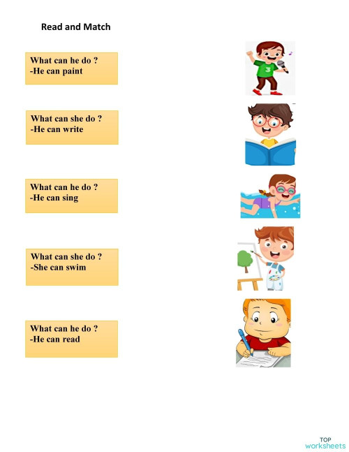 Kid's Abilities. Interactive worksheet | TopWorksheets
