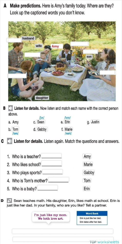 Basic 02 unit 6 LA listening. Interactive worksheet | TopWorksheets