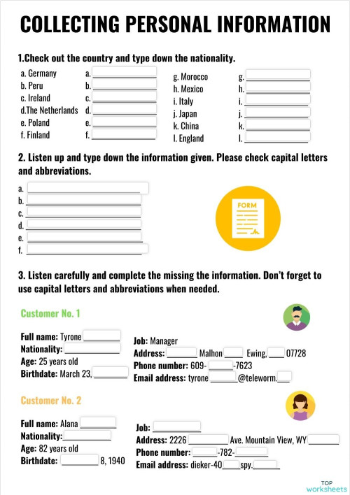 Collecting information - Workshop. Interactive worksheet | TopWorksheets