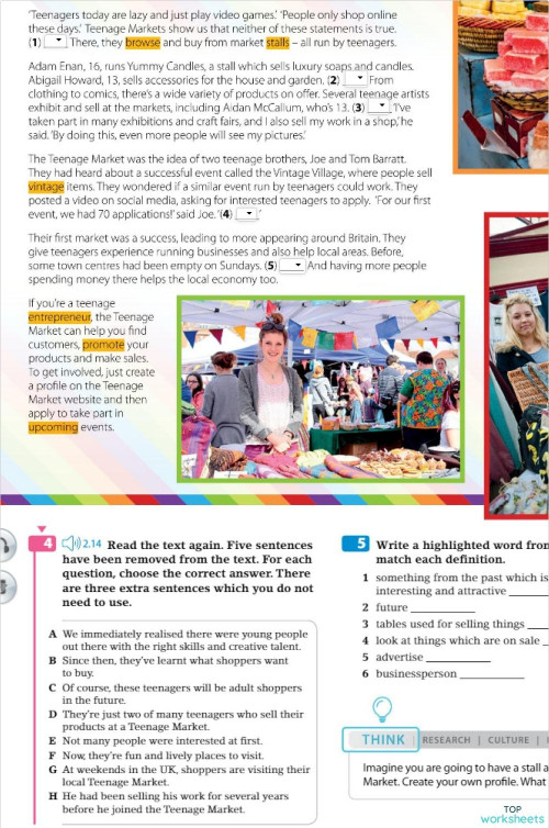 reading 7.1. Interactive worksheet | TopWorksheets