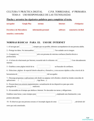 Uso responsable del internet. Ficha interactiva | TopWorksheets