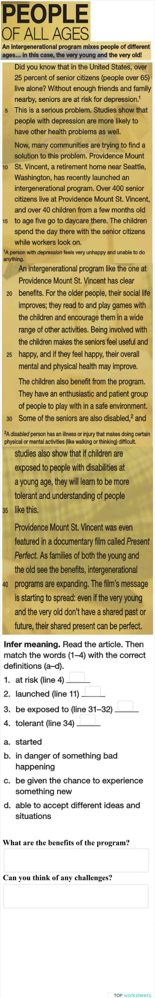 INT03 U9LB reading. Interactive worksheet | TopWorksheets