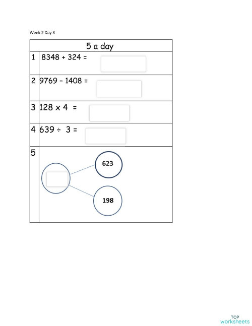 5 a-day 2022 Week 2 Day 3. Interactive worksheet | TopWorksheets