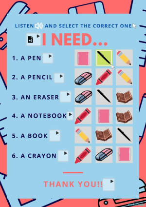 SCHOOL OBJECTS. Interactive worksheet | TopWorksheets