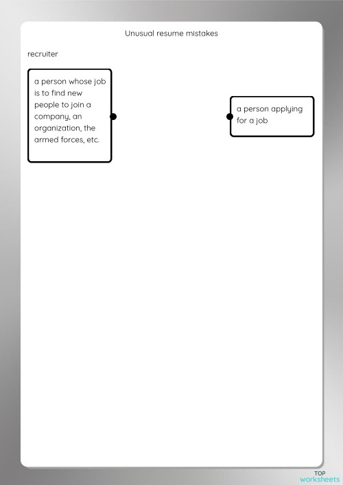 Unusual resume mistakes. Interactive worksheet | TopWorksheets