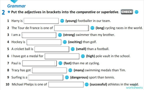 Comparative/Superlative Adjectives. Interactive worksheet | TopWorksheets