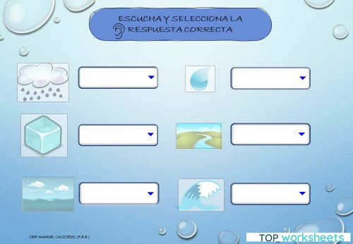 Las formas del agua. Ficha interactiva | TopWorksheets