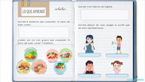 Lo que aprendí - Cuido mi cuerpo y mi alimentación. Ficha interactiva ...