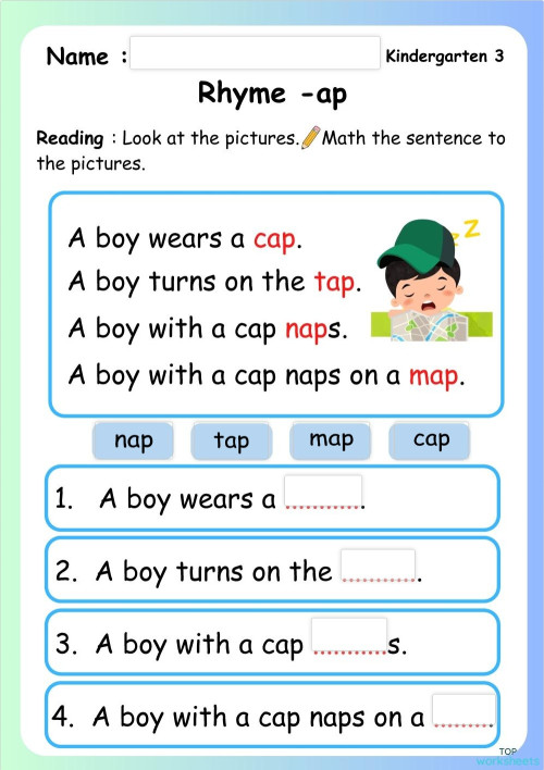 K3_Reading. Interactive worksheet | TopWorksheets