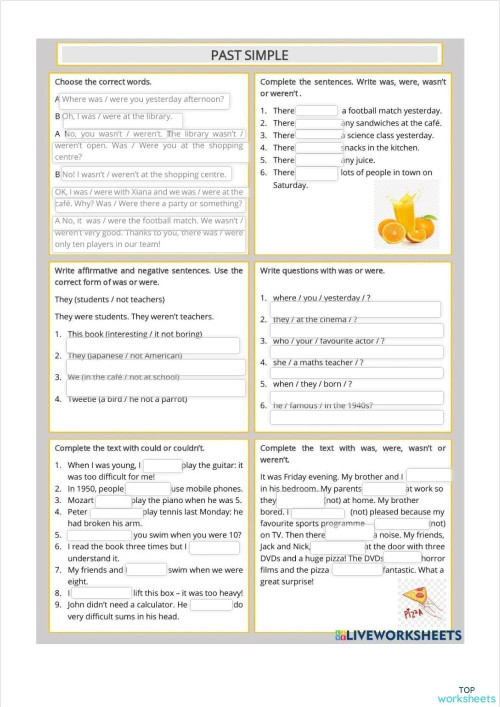 CLASS PAST SIMPLE. Interactive worksheet | TopWorksheets
