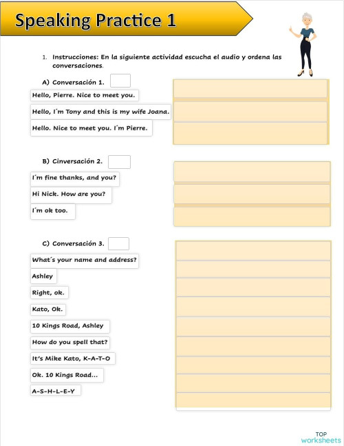 SPEAKING PRACTICE 1. Interactive worksheet | TopWorksheets