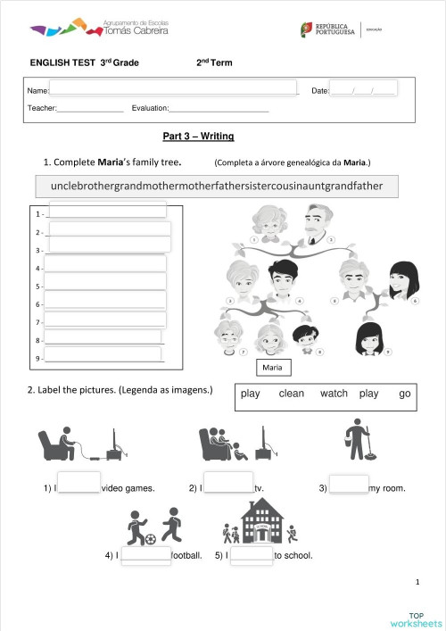 Writing 3rd grade. Interactive worksheet | TopWorksheets