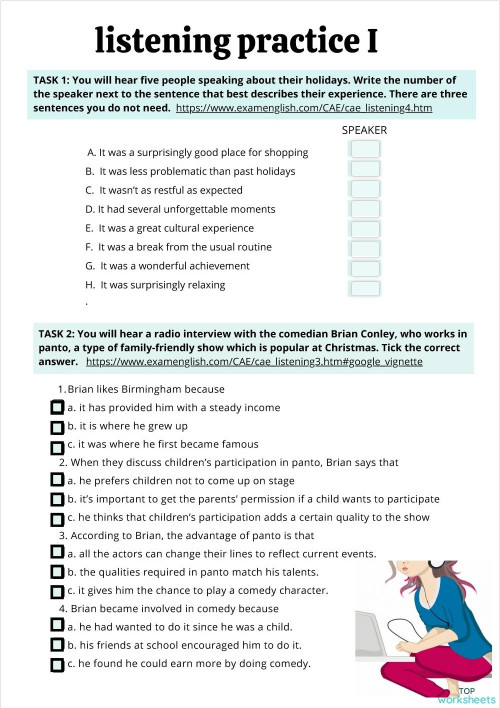 Professions Listening. Interactive worksheet | TopWorksheets