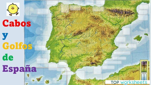 Mapa Cabos y Golfos de España. Ficha interactiva | TopWorksheets
