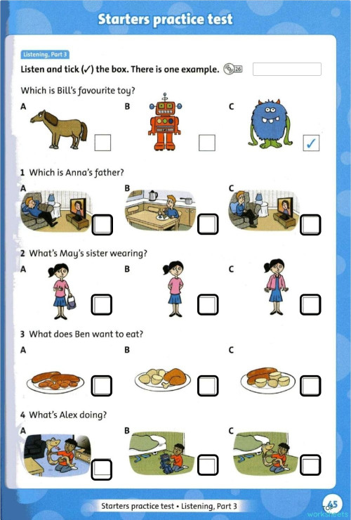 001 4th Listening Part 3. Interactive worksheet | TopWorksheets