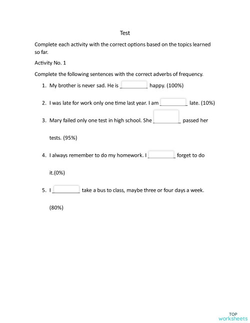Test for tutorials basic 3. Interactive worksheet | TopWorksheets