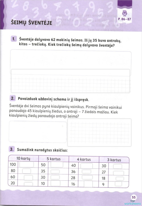 Uždaviniai: interactive worksheets and online exercises | TopWorksheets