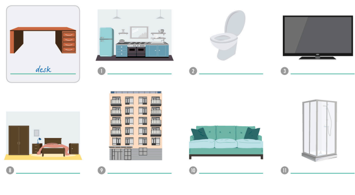 Around the house. Interactive worksheet | TopWorksheets