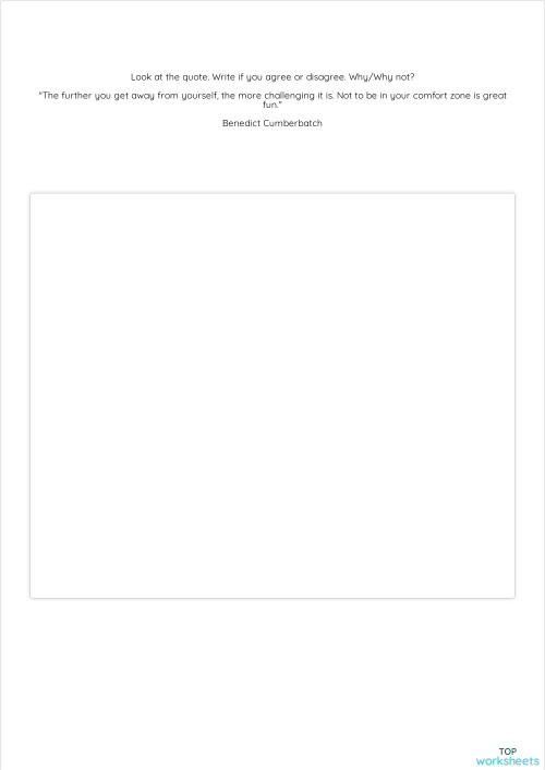 Stepping out of comfort zone. Interactive worksheet | TopWorksheets