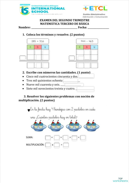 Multiplicando por 4 y por 5. Ficha interactiva | TopWorksheets