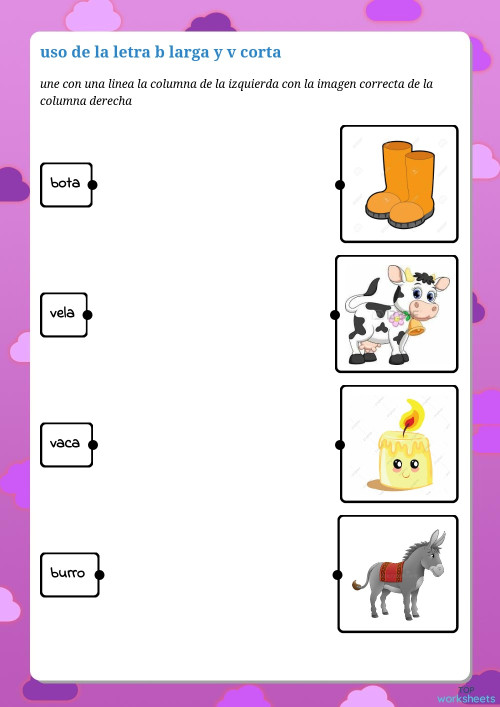 el uso de las letras b larga y v corta. Ficha interactiva | TopWorksheets