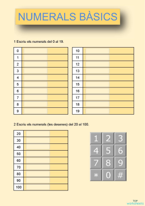 Determinants numerals. Fitxa interactiva | TopWorksheets