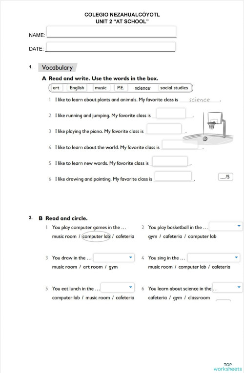 4TH GRADE UNIT 2 EXAM. Interactive worksheet | TopWorksheets 4TH GRADE UNIT 2 EXAM. Interactive worksheet | TopWorksheets