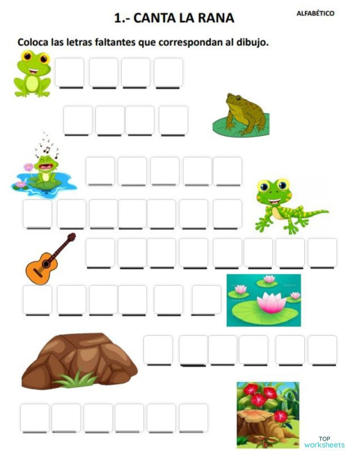 Canta la rana 1. Ficha interactiva | TopWorksheets