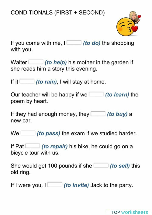 Contitionas first and second. Interactive worksheet | TopWorksheets