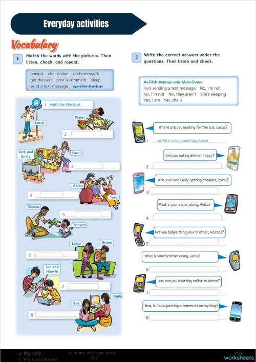 3rd Every day activities. Interactive worksheet | TopWorksheets