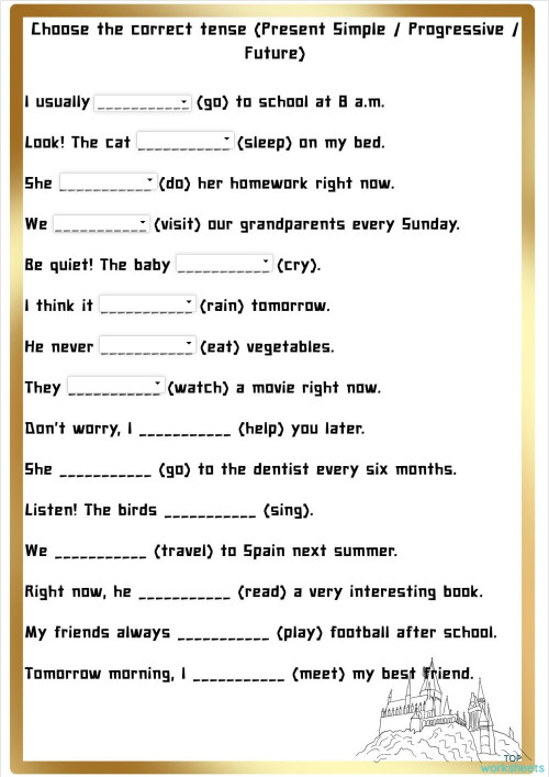 timer markers-HP 1. Interactive worksheet | TopWorksheets