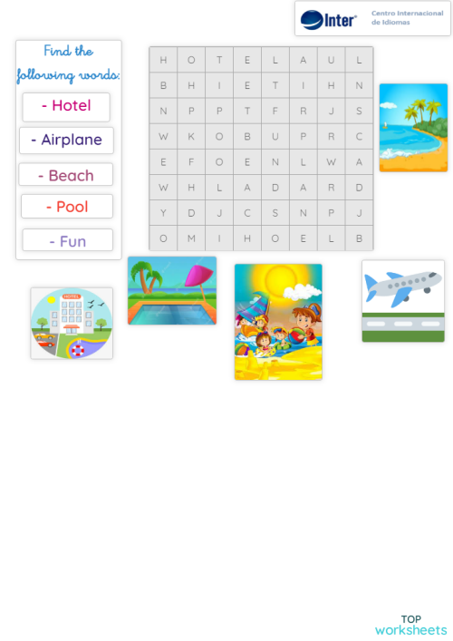 Vacation Vocabulary. Interactive worksheet | TopWorksheets