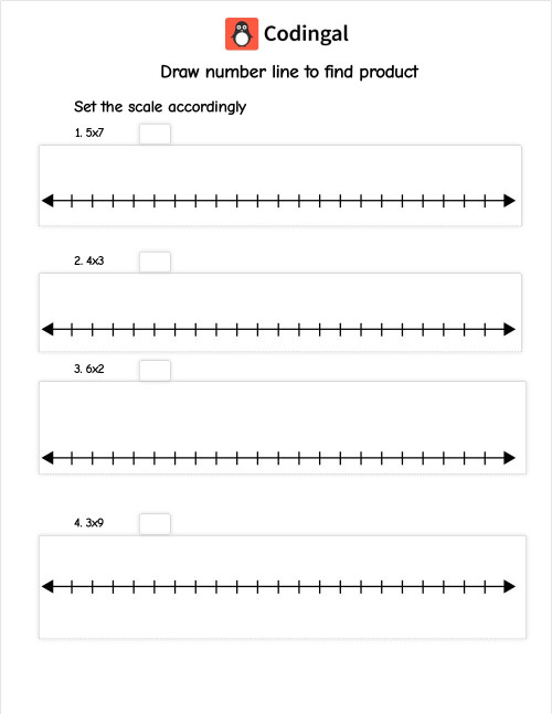 M_G02M10L47_WA01_Draw number line to find product. Interactive worksheet | TopWorksheets