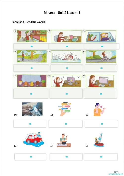 Movers - Unit 2 Lesson 1. Interactive worksheet | TopWorksheets