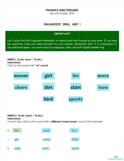 I phonics 2. Interactive worksheet | TopWorksheets