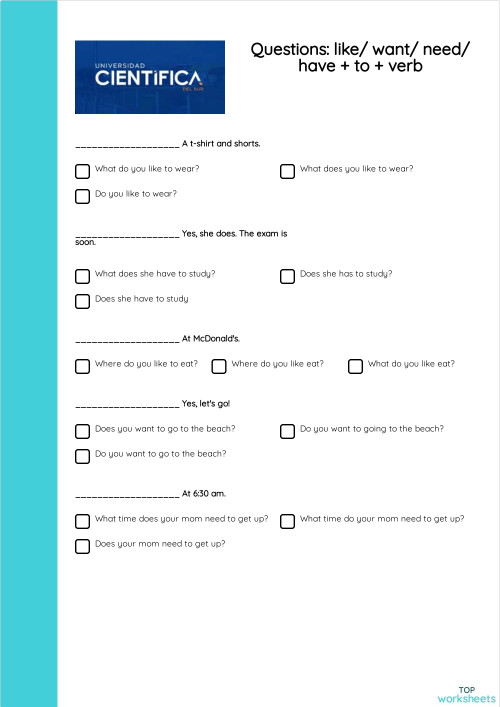 verb to be or do does. Interactive worksheet | TopWorksheets