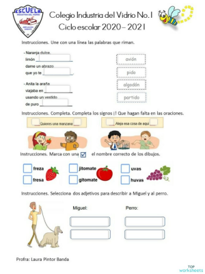 Repaso de español 2do. Ficha interactiva | TopWorksheets