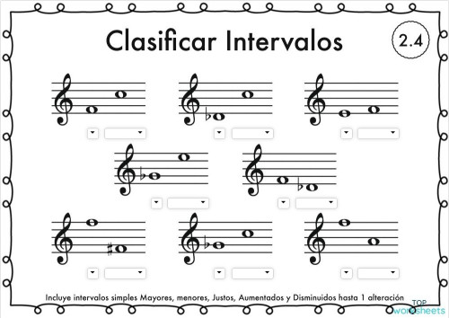 Intervalos 2.4.C. Ficha interactiva | TopWorksheets