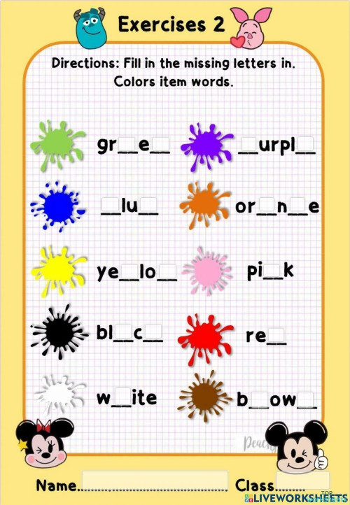 HOMEWORK: COLOR. Interactive worksheet | TopWorksheets