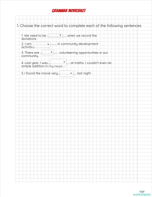 grammar unit 4 (Copied). Interactive worksheet | TopWorksheets